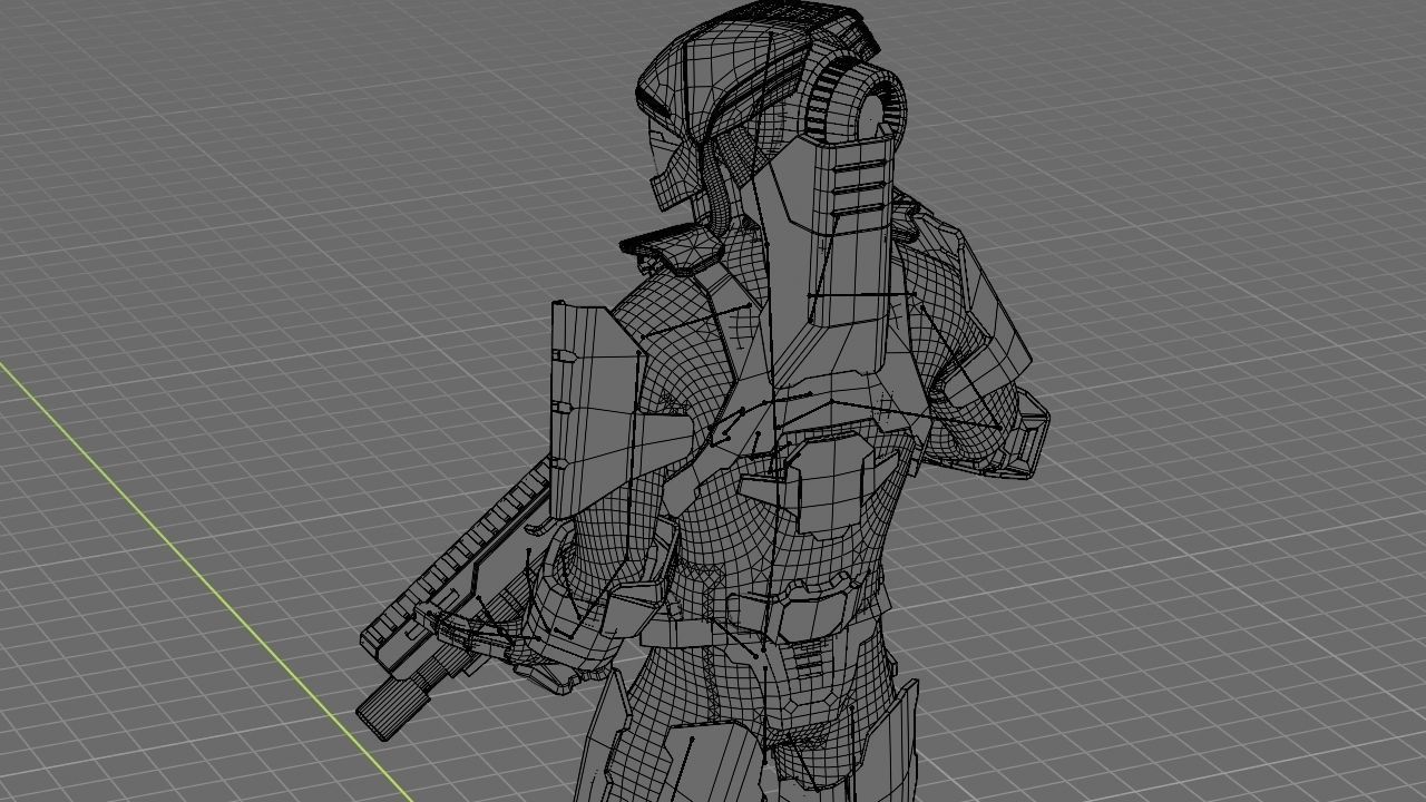 Cyborg Soldier rigged character 3D model rigged | CGTrader