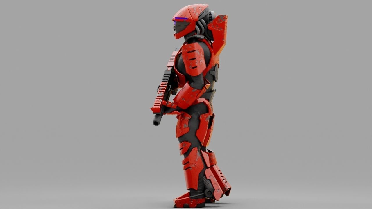 Cyborg Soldier rigged character 3D model rigged | CGTrader