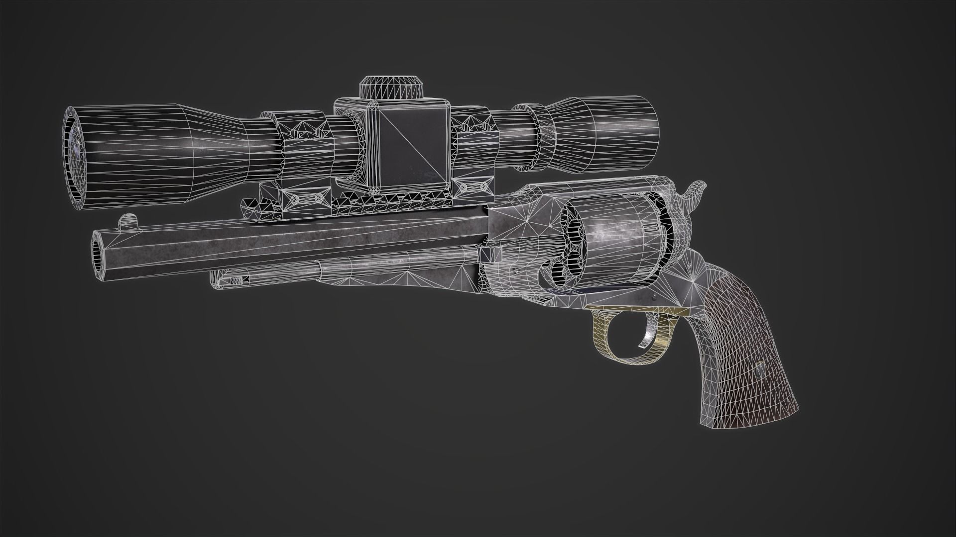 3D model Remington New Army Revolver - With Modifications VR / AR / low ...