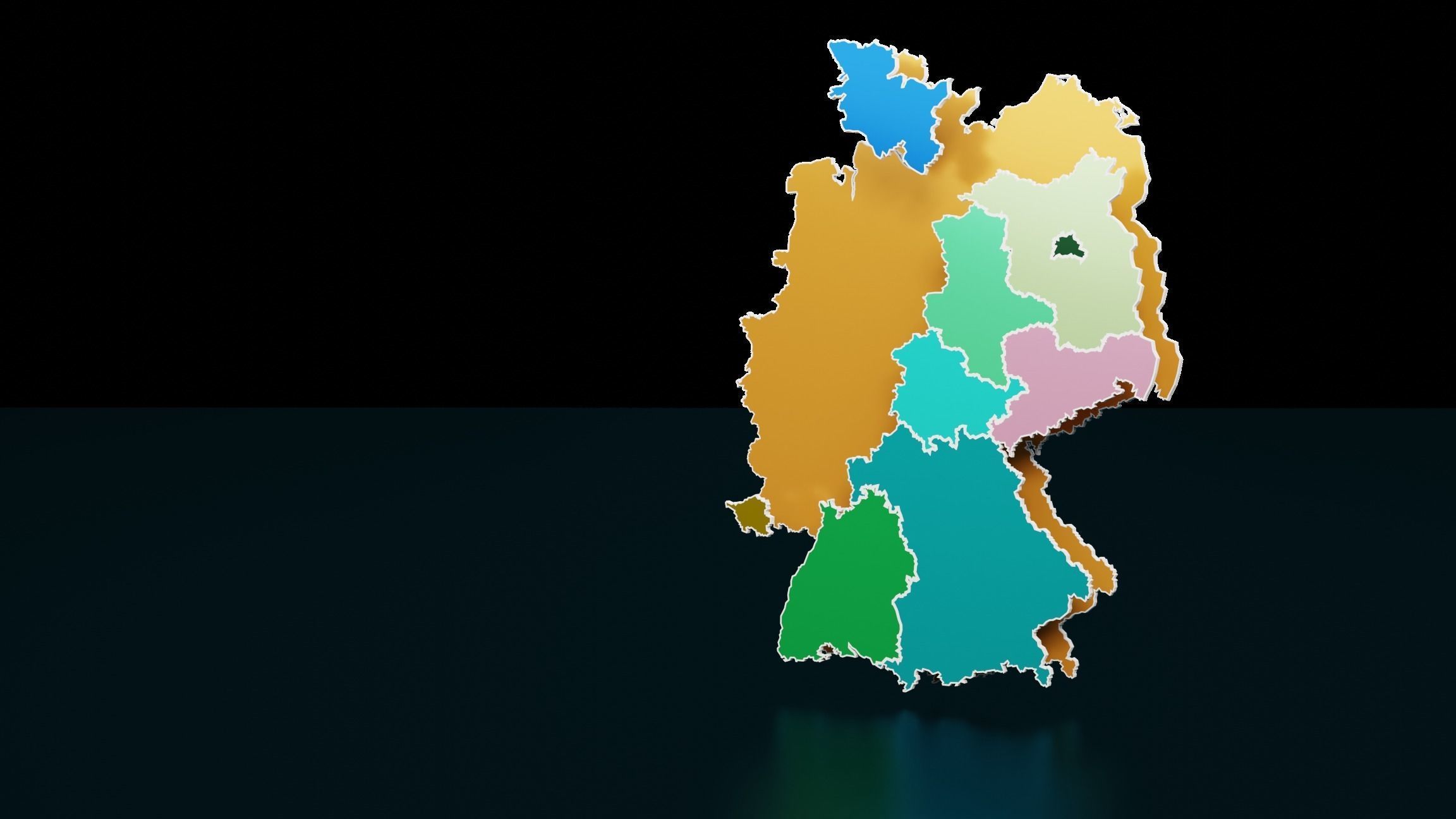 3D model GERMANY POLITICAL MAP LAYOUT VR / AR / low-poly | CGTrader