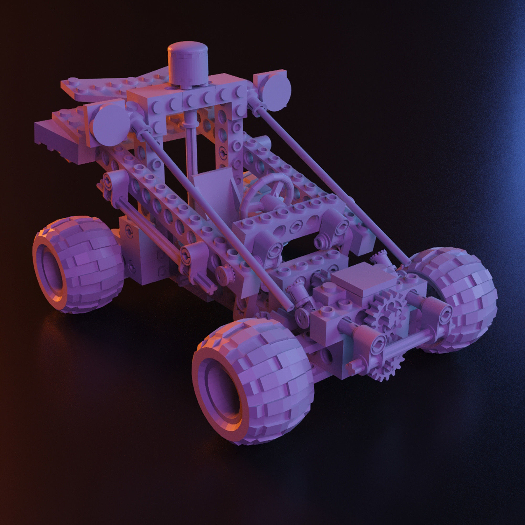 Lego buggy police stl 3D model 3D printable | CGTrader