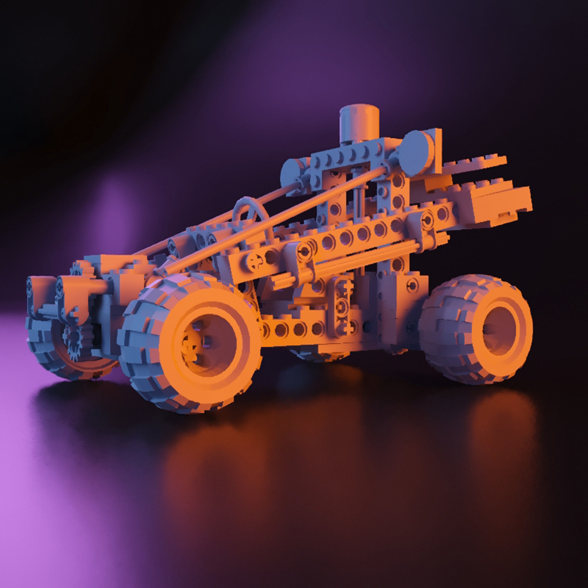 Lego buggy police stl 3D model 3D printable | CGTrader