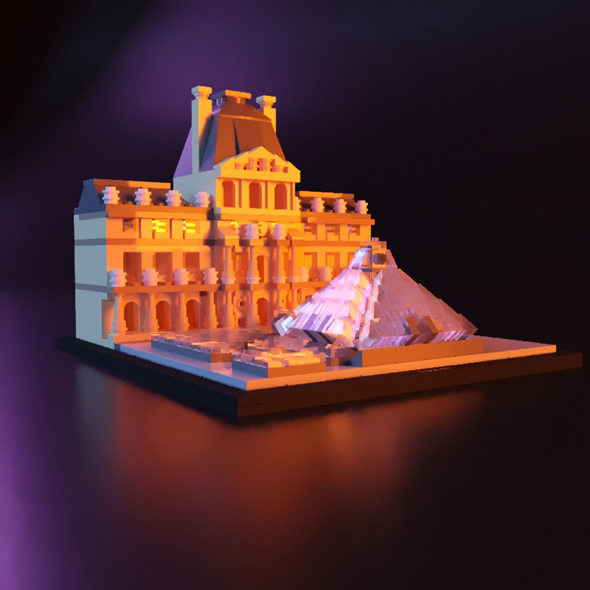 Lego Louvre stl 3D model 3D printable | CGTrader