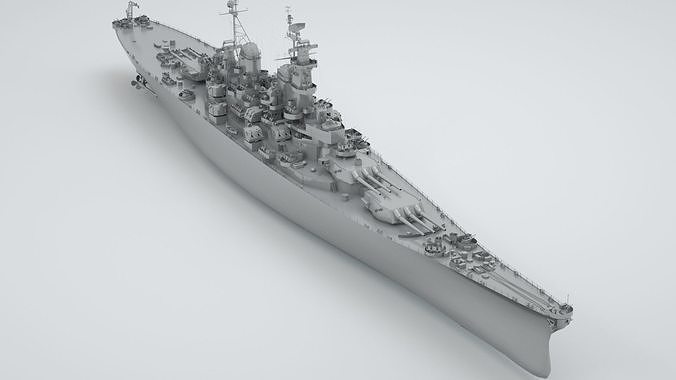 Iowa Class Battleship Missouri 3D model rigged | CGTrader