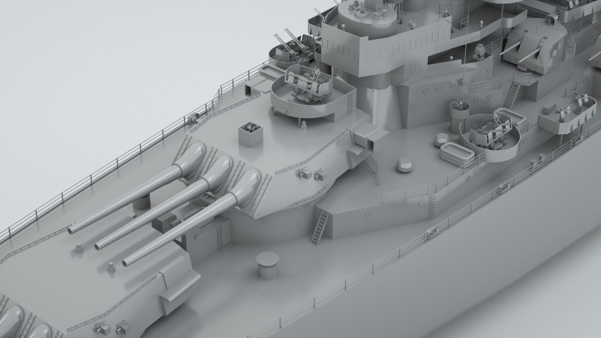 Iowa Class Battleship Missouri 3D model rigged | CGTrader