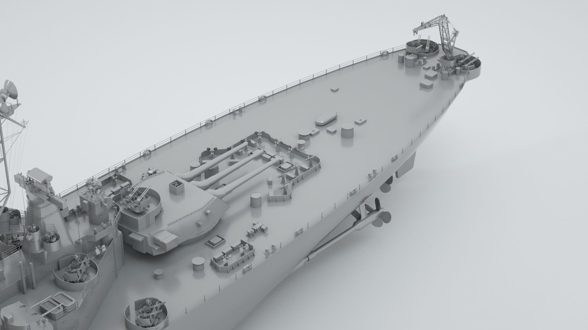 Iowa Class Battleship Missouri 3D model rigged | CGTrader