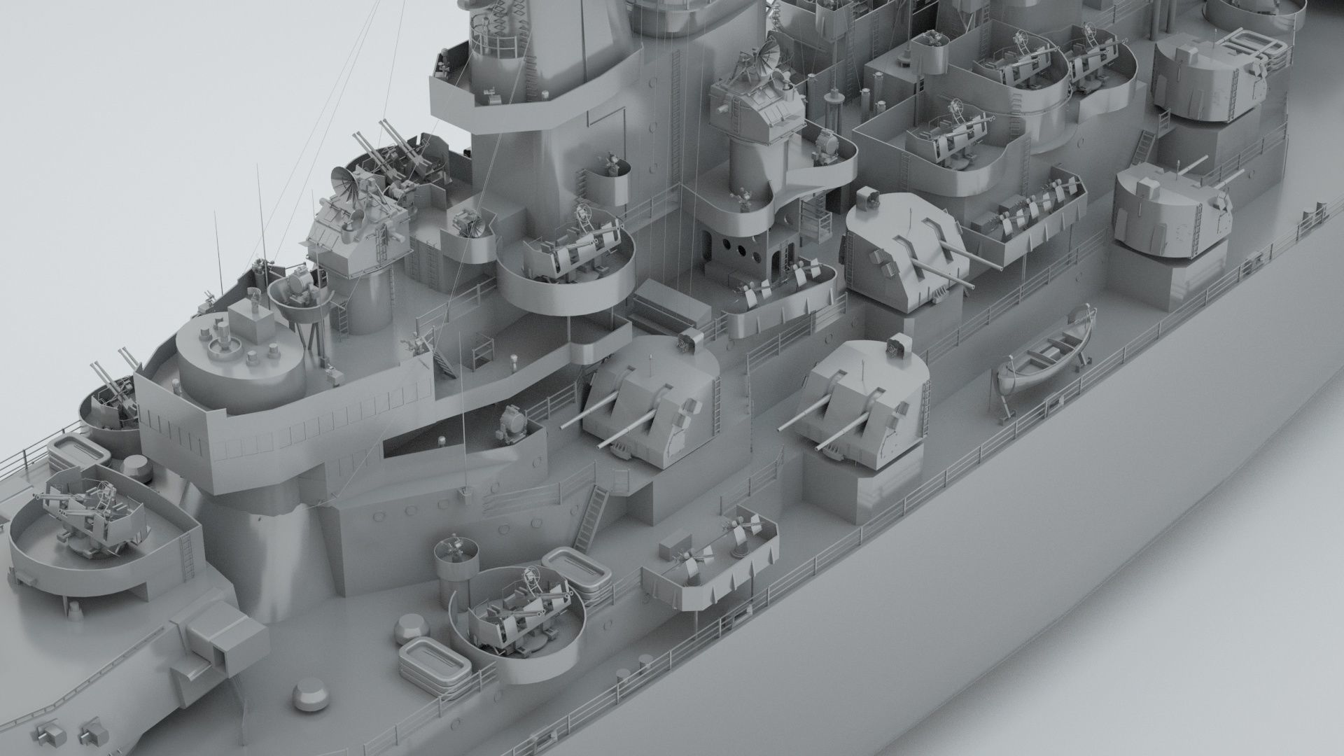Iowa Class Battleship Missouri 3D model rigged | CGTrader