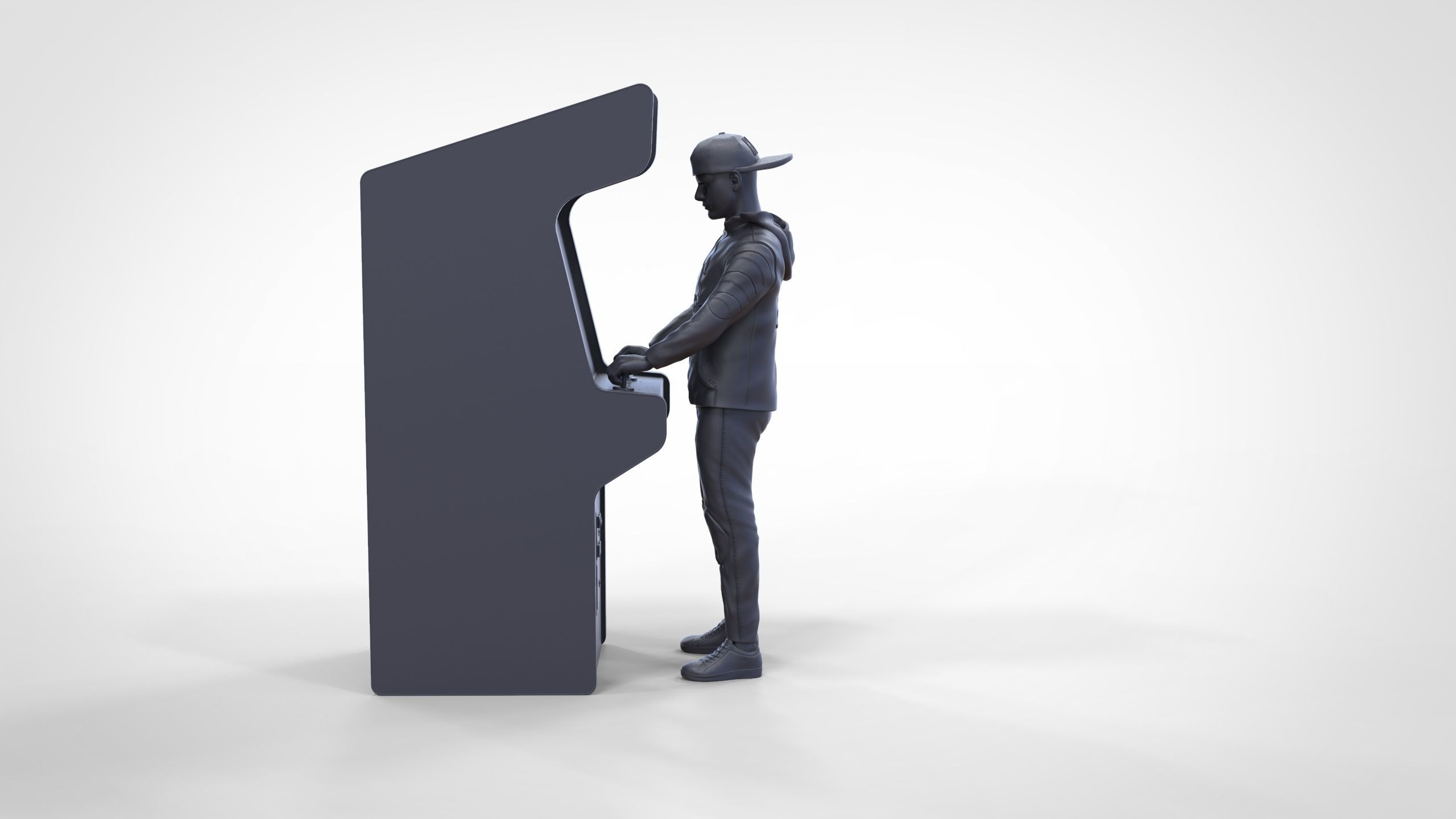 N1 Man playing arcade game 3D model 3D printable | CGTrader