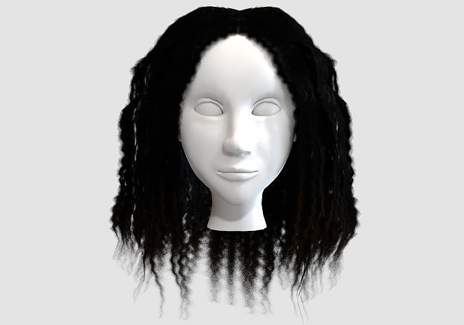 long afro hair 3D model | CGTrader