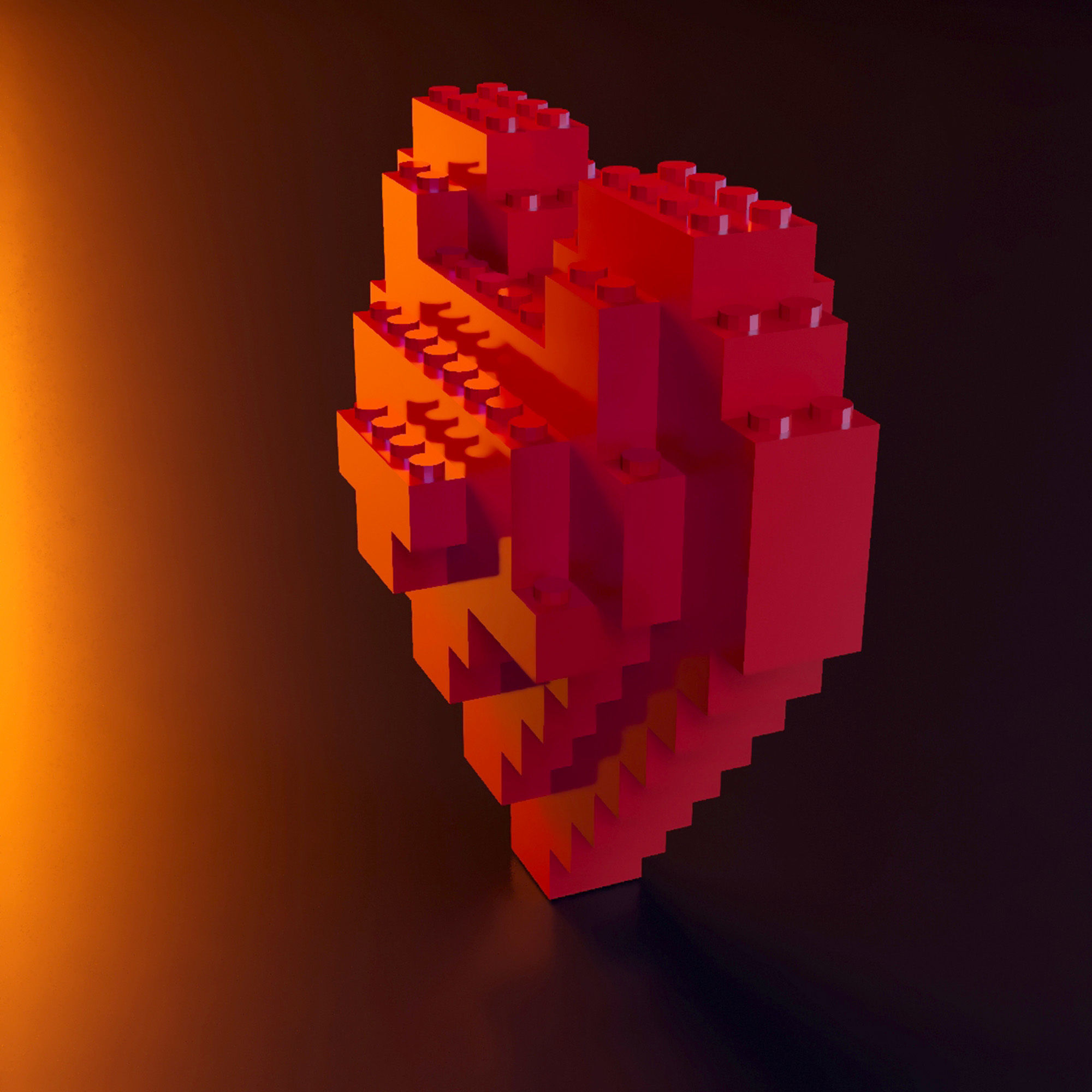 Lego Heart stl 3D model 3D printable | CGTrader