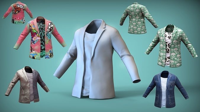 3D model Gameready jacket coat pack VR / AR / low-poly | CGTrader