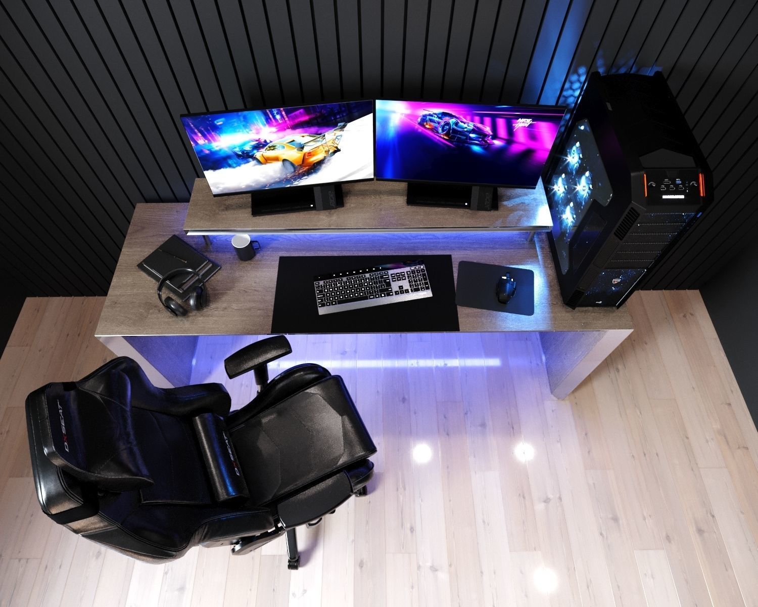 Gaming furniture set free 3D model | CGTrader