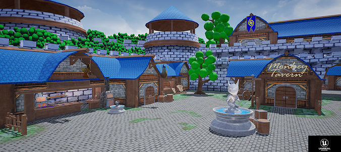 3D model Cartoon Castle For Mobile Game - Pack 02 VR / AR / low-poly ...