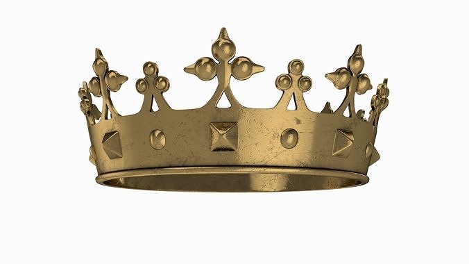 Golden Scratched Crown 3D model | CGTrader