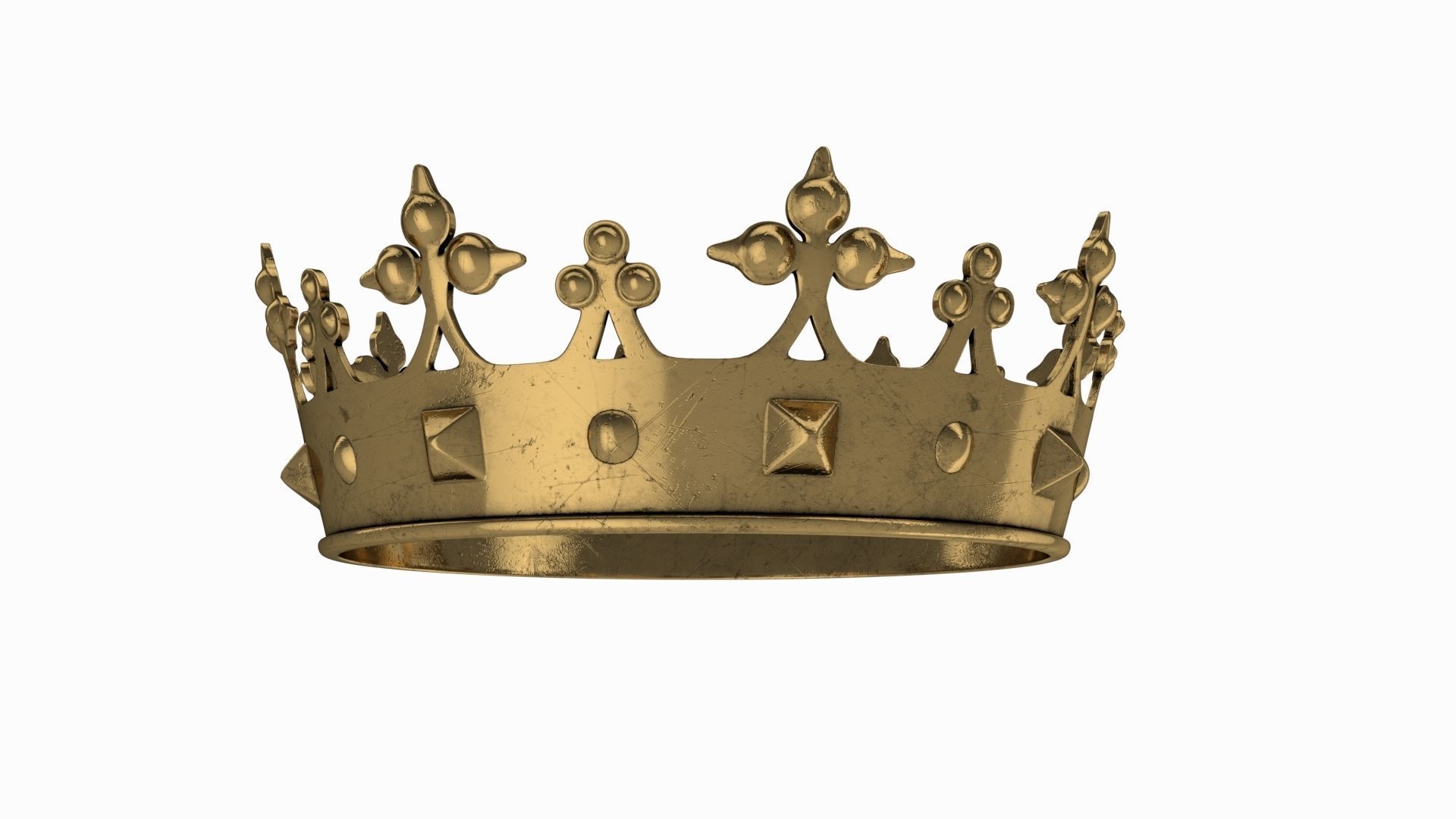 Golden Scratched Crown 3D model | CGTrader