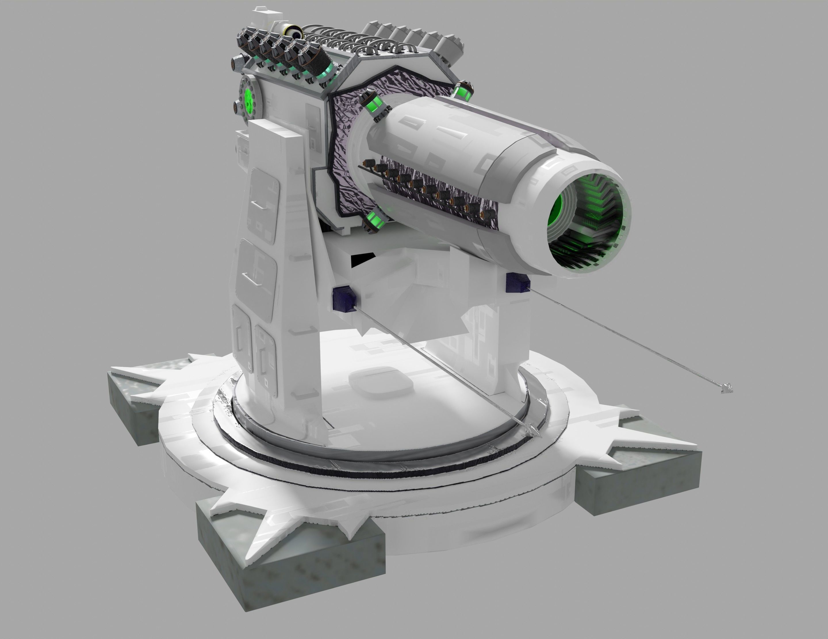 3D model Lunar base defence plasma turret 1 VR / AR / low-poly | CGTrader