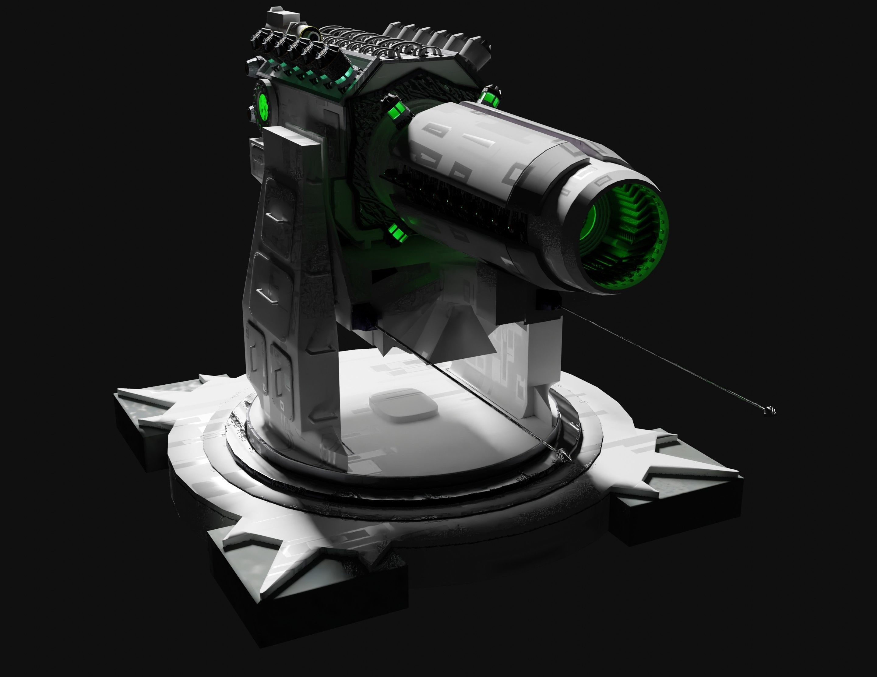 3D model Lunar base defence plasma turret 1 VR / AR / low-poly | CGTrader