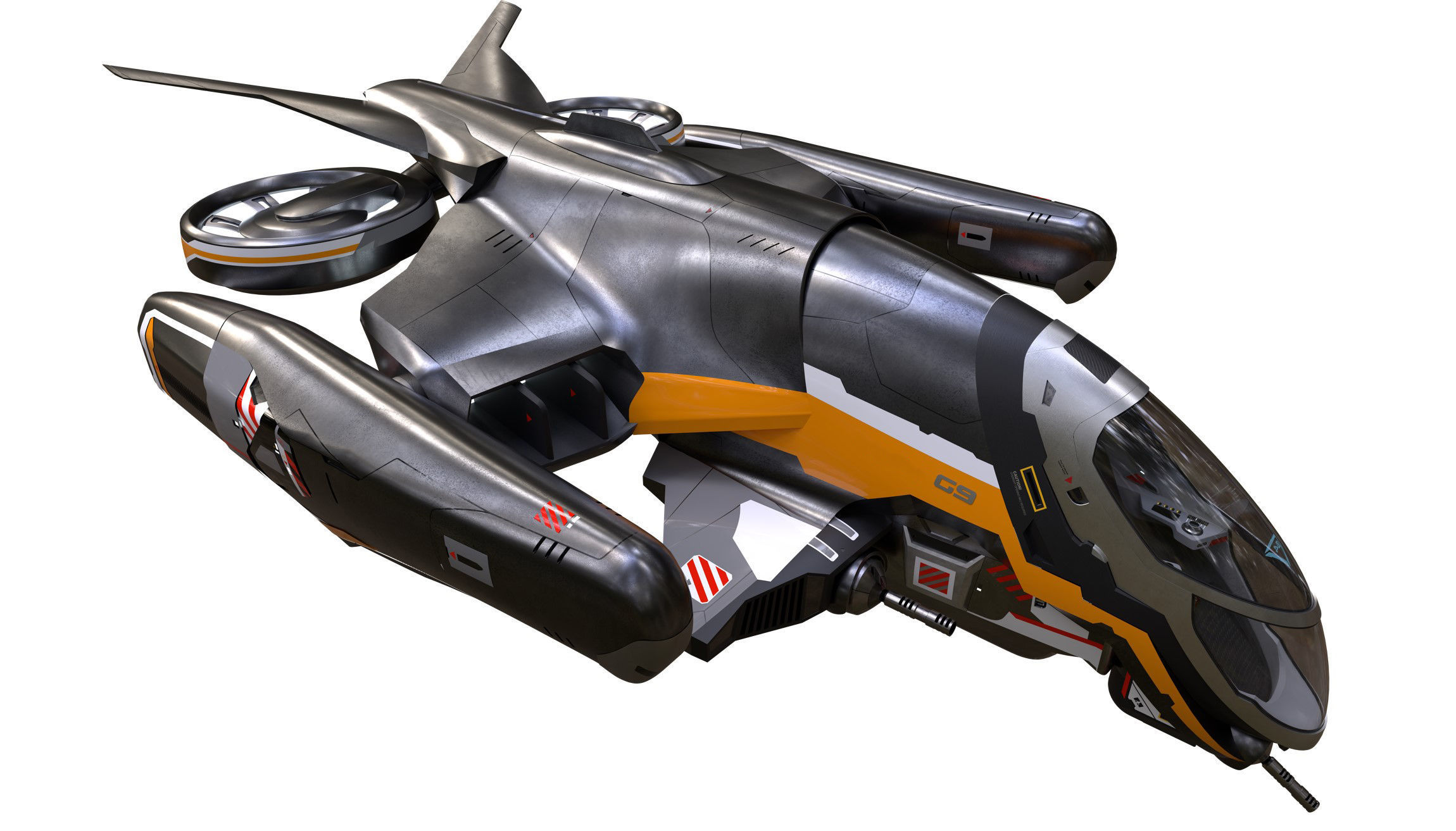 Sci-Fi Light Gunship G9 3D model | CGTrader