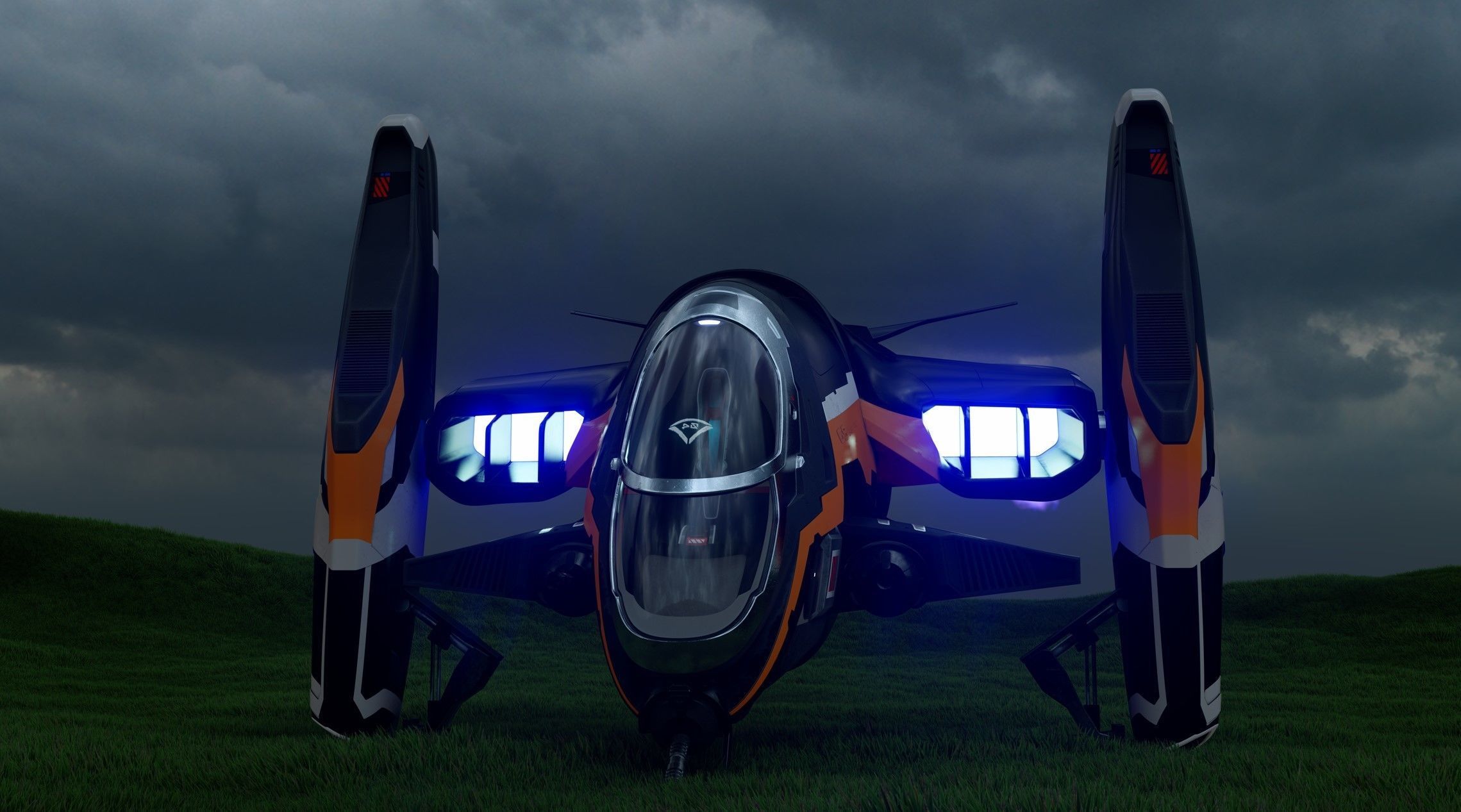 Sci-Fi Light Gunship G9 3D model | CGTrader