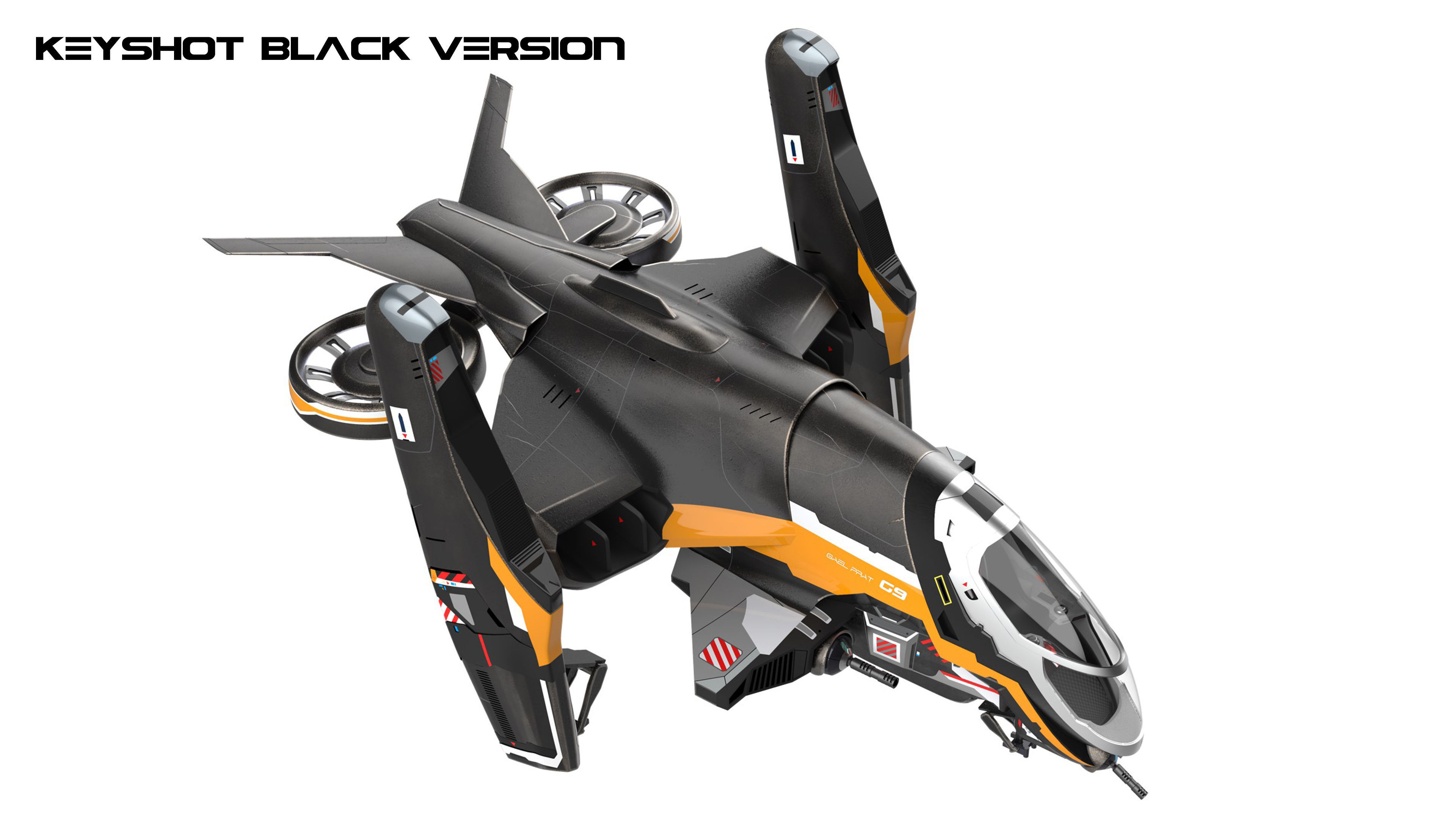 Sci-Fi Light Gunship G9 3D model | CGTrader