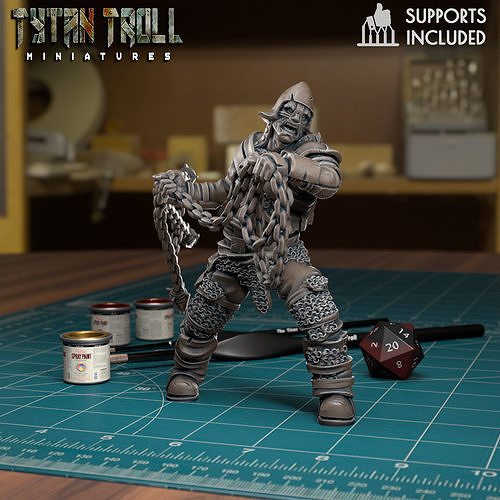 Pilgrim Wastelander Flail Soldier - Pre-Supported 3D model 3D printable ...