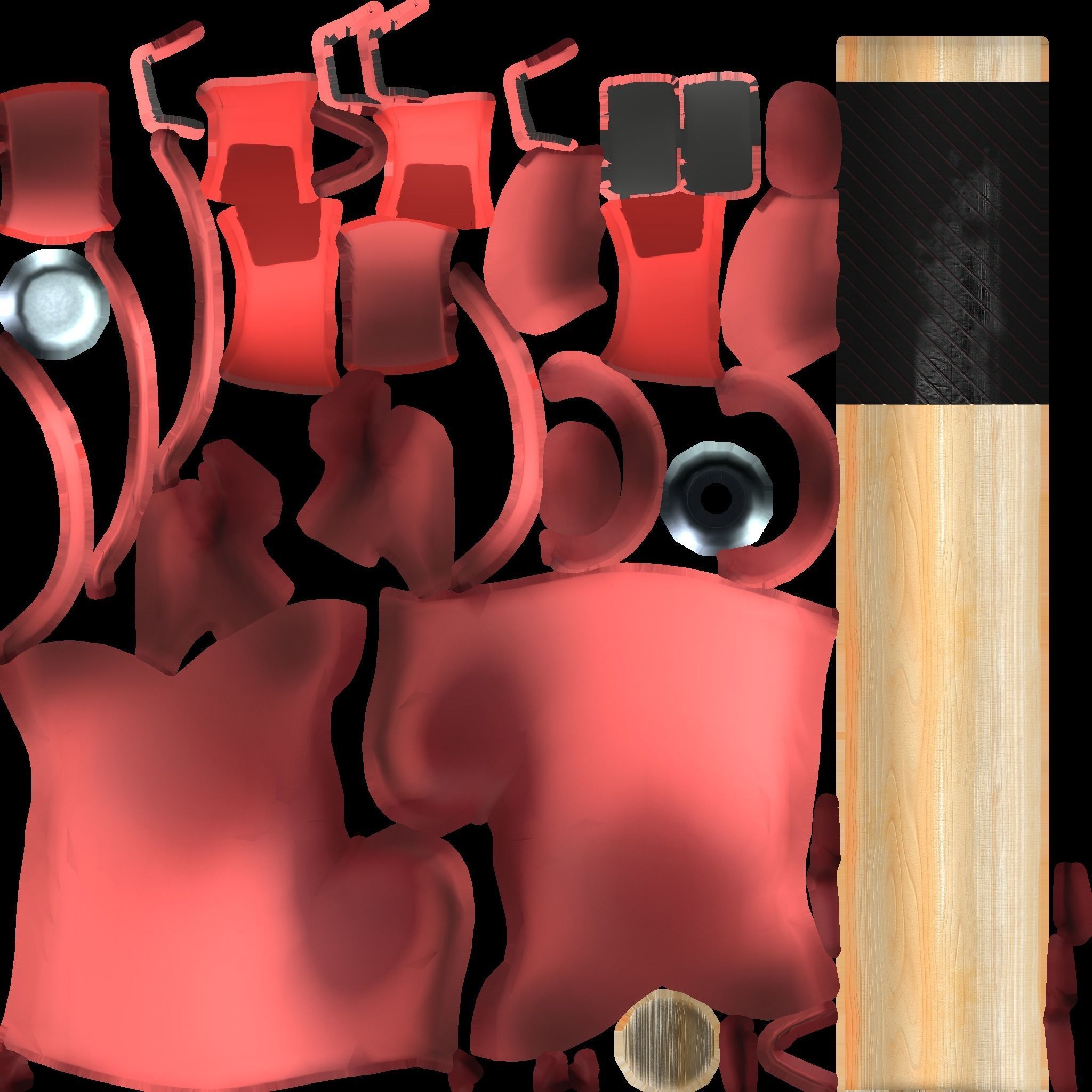 3D model low poly steel lockers with baseball bat and boxing gloves VR ...