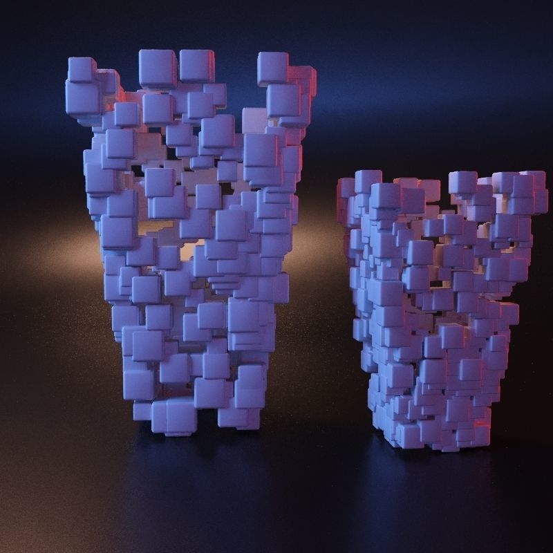 Vase minecraft cubic set 3D model 3D printable | CGTrader