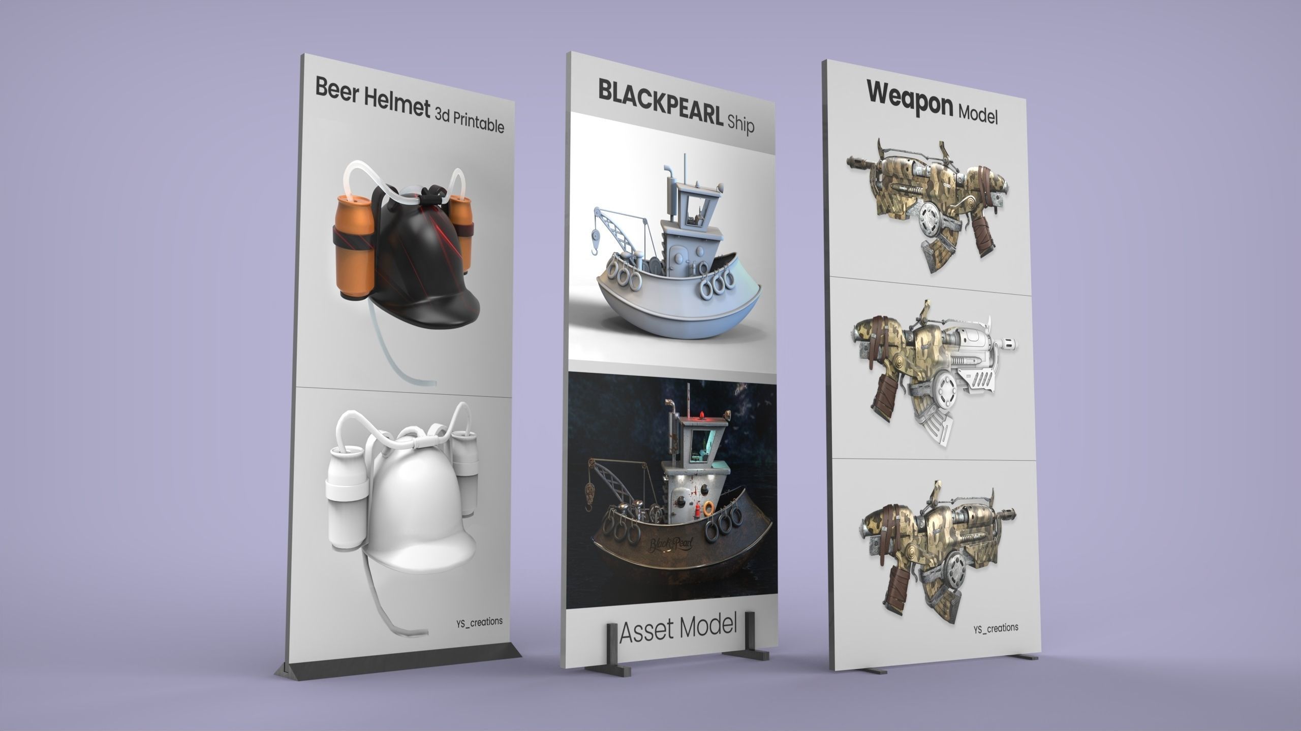 3D model STANDY LOWPOLY PRINTABLE 3D MODELS SET VR / AR / low-poly ...