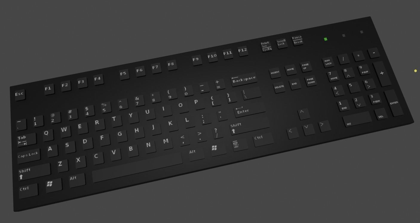 3d Model Simple Slim Desktop Keyboard Vr   Ar   Low-poly | Cgtrader