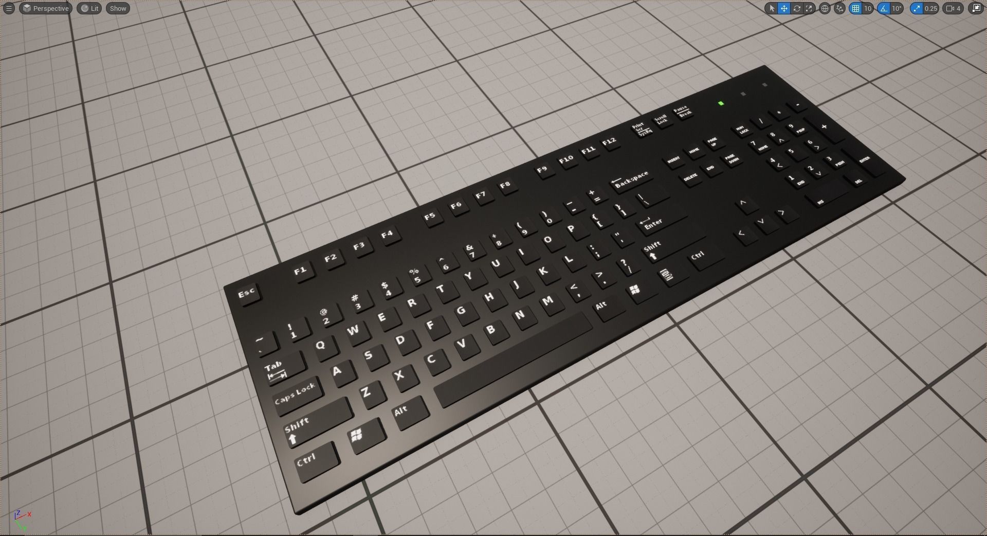 3d Model Simple Slim Desktop Keyboard Vr Ar Low-poly | Cgtrader