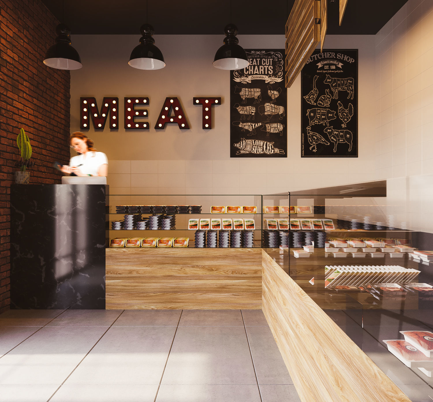 3D model butcher meat store design VR / AR / low-poly | CGTrader