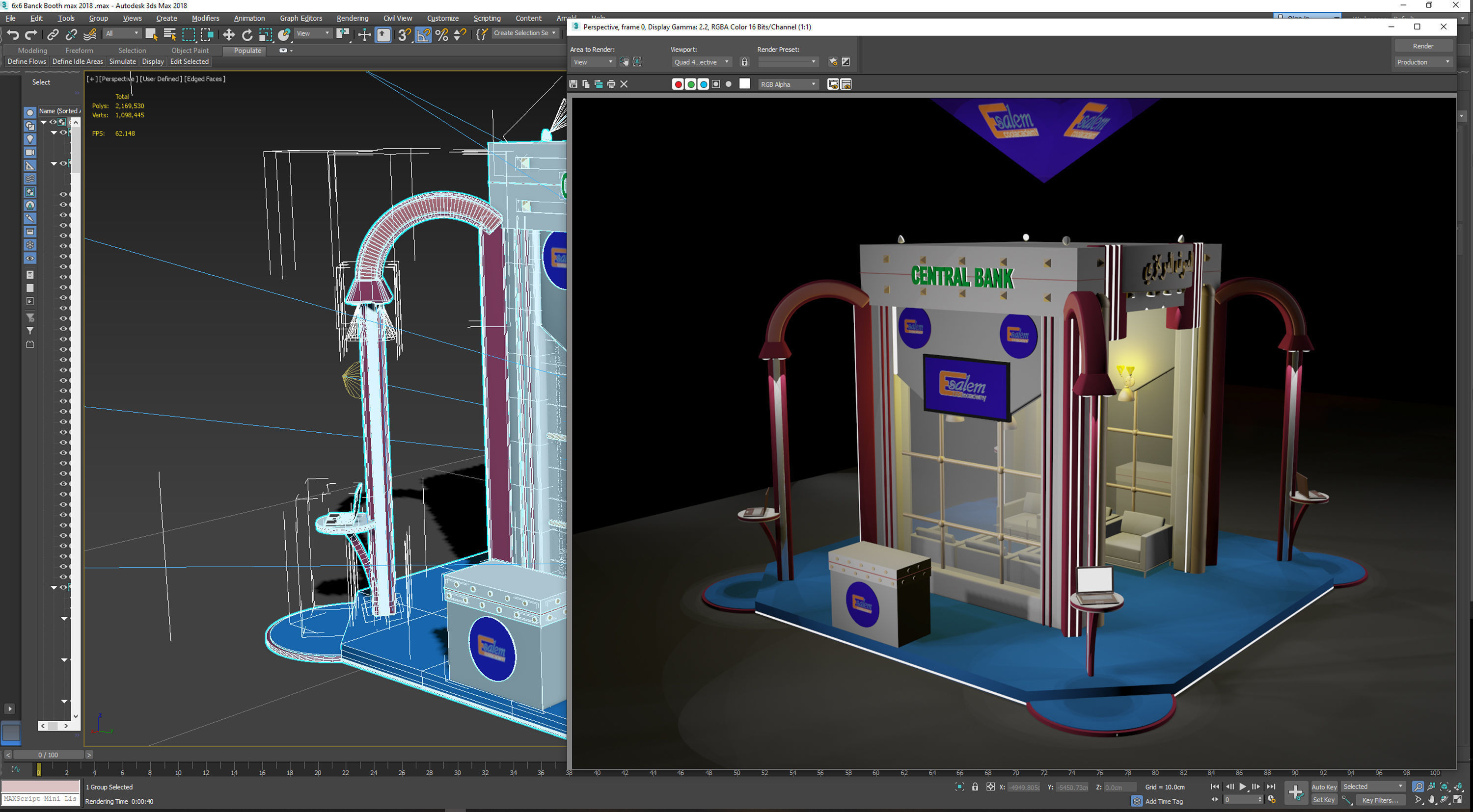 6x6 Banck Exhibition Booth Design 3D model | CGTrader
