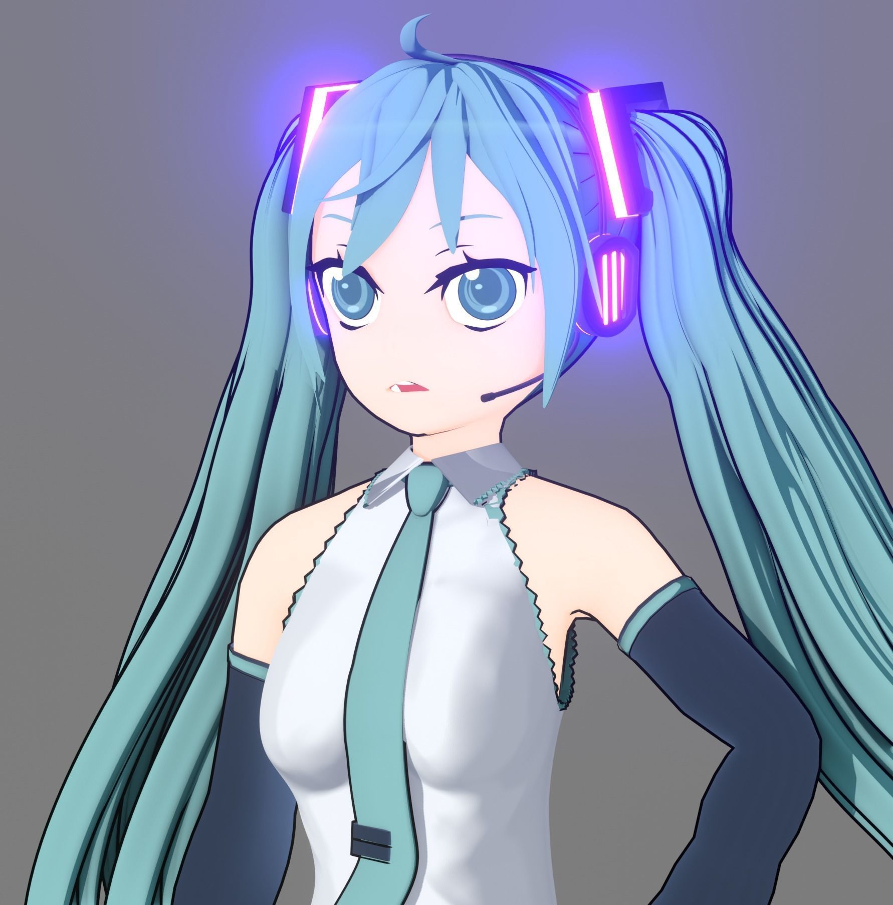 Hatsune miku 3D model rigged | CGTrader