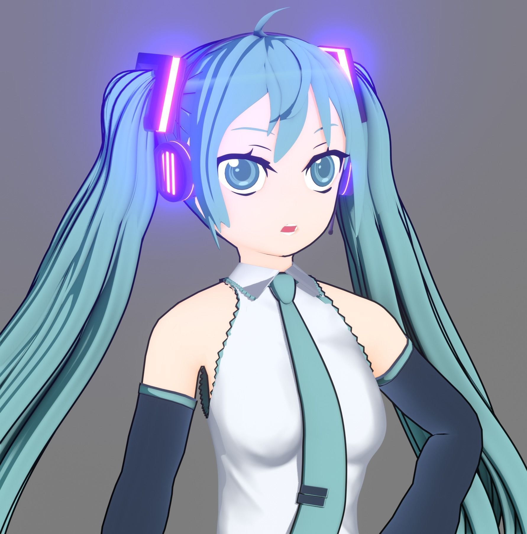 Hatsune miku 3D model rigged | CGTrader