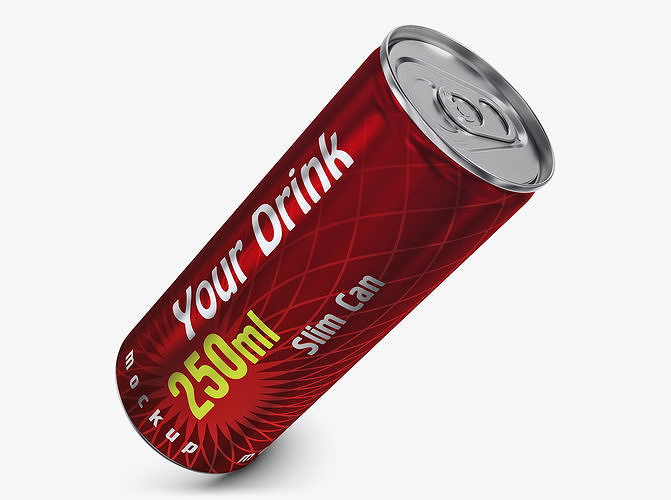Aluminum Slim Can 250ml v 2 3D model | CGTrader