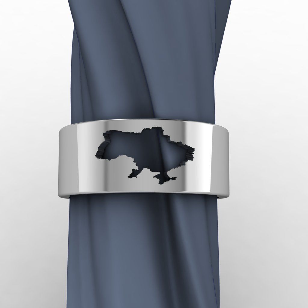 Eight rings with Ukrainian map 3D model 3D printable | CGTrader