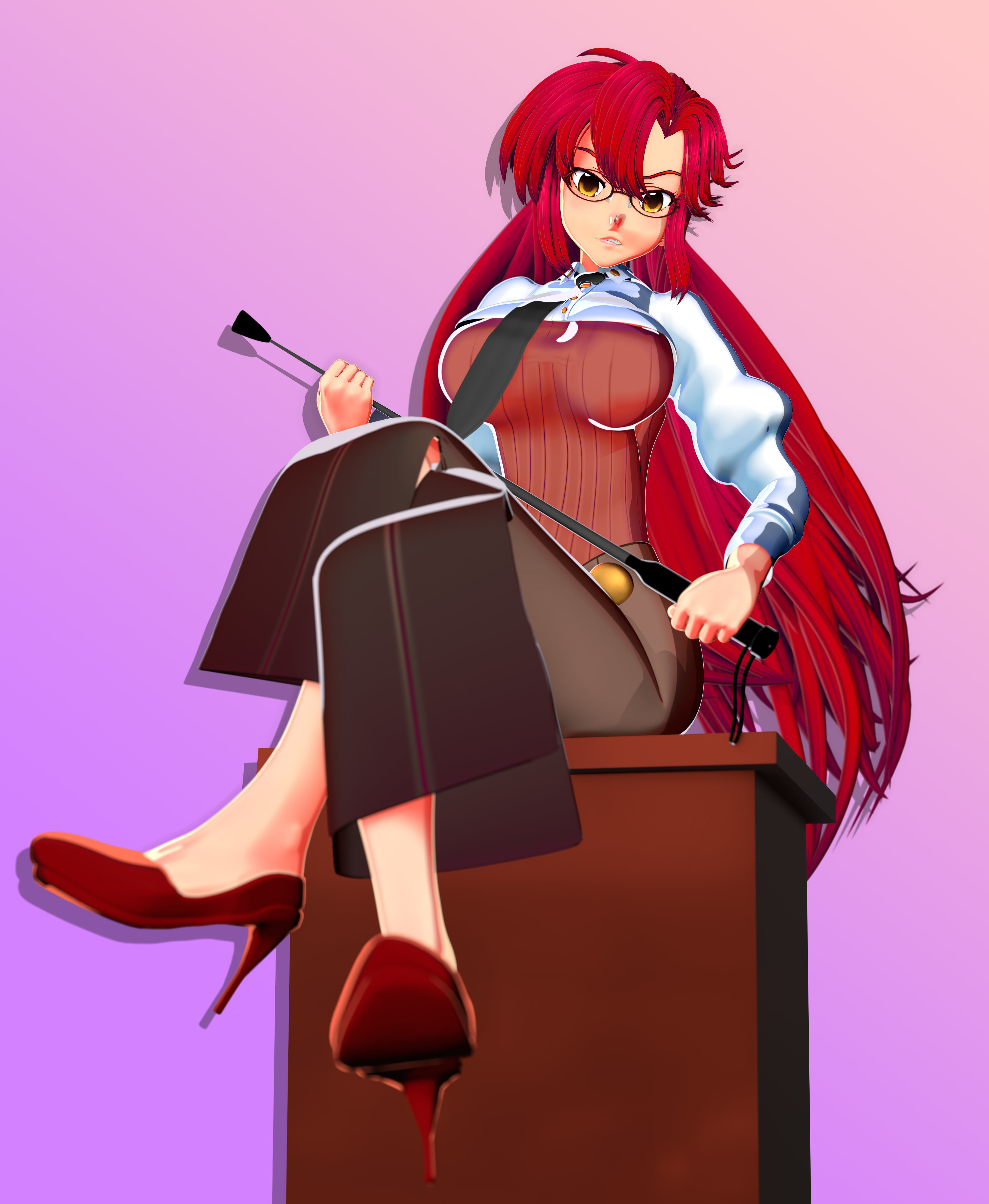 Yoko Littner from Gurren Lagann free 3D model rigged | CGTrader