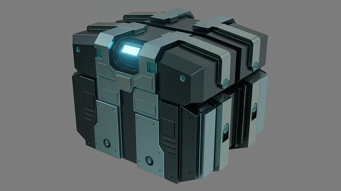 3D model Sci-Fi Crate - Low Poly - Game Ready - PBR VR / AR / low-poly ...