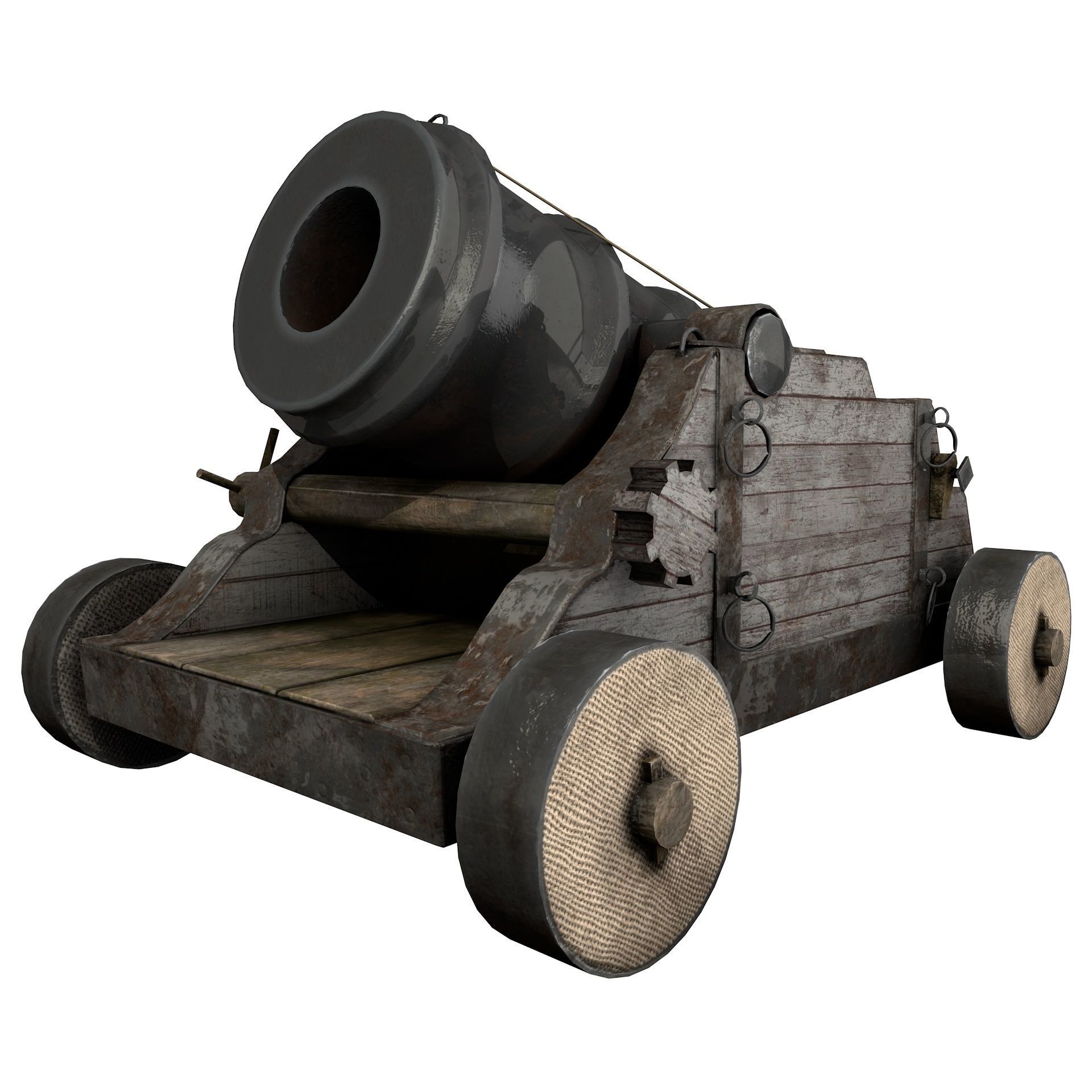 3D model 15th Century Mortar Cannon Rusty Low Poly VR / AR / low-poly ...