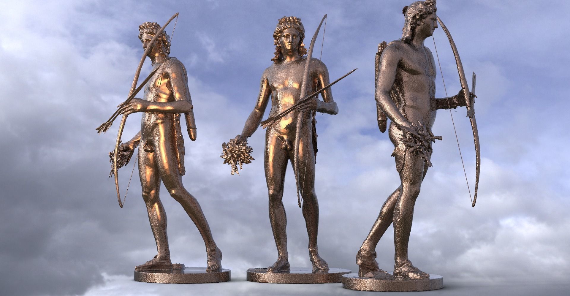 Apollo Greek Sun God sculpture With bow 3D model | CGTrader