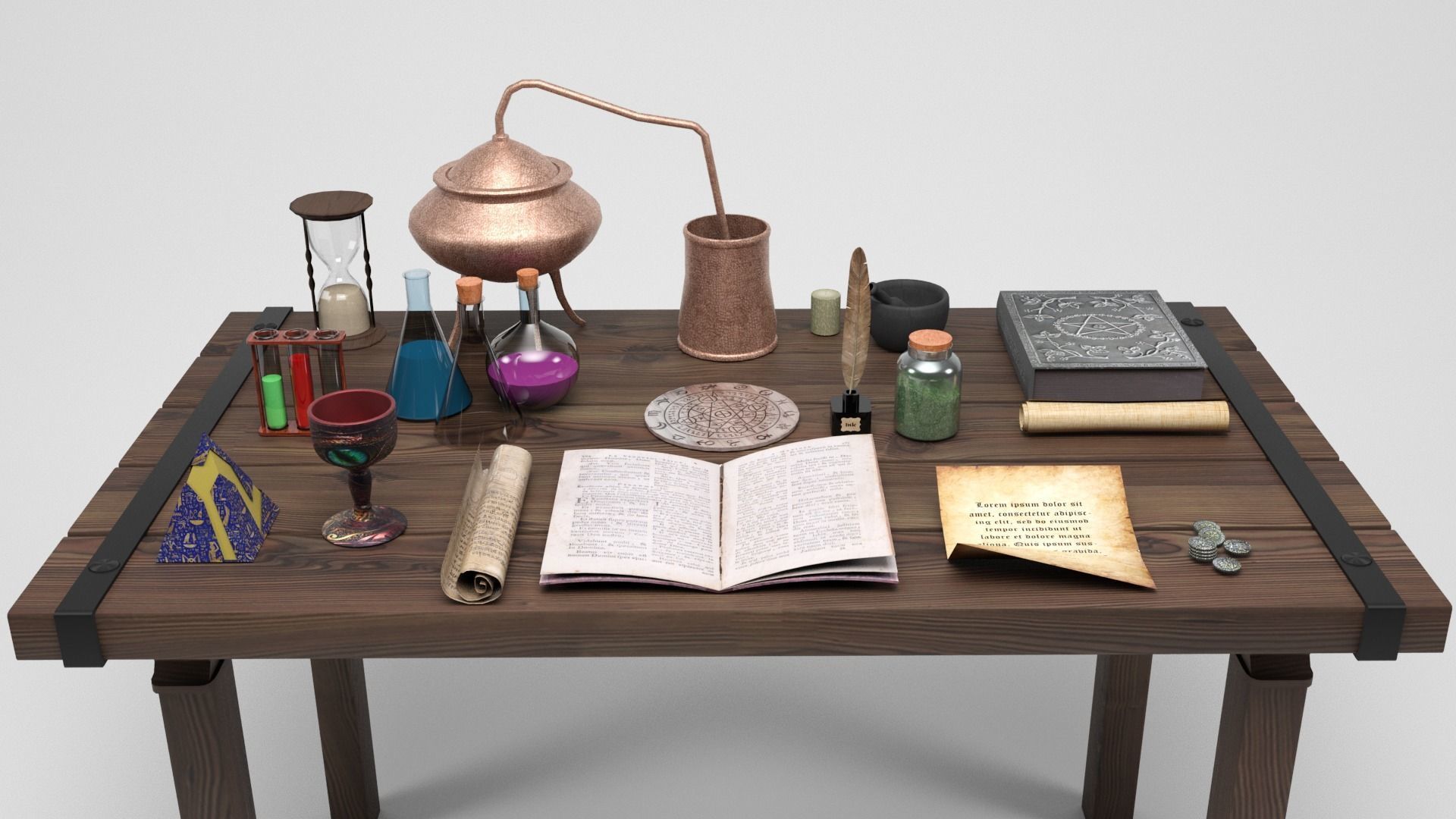 3D model Alchemy lab props VR / AR / low-poly | CGTrader