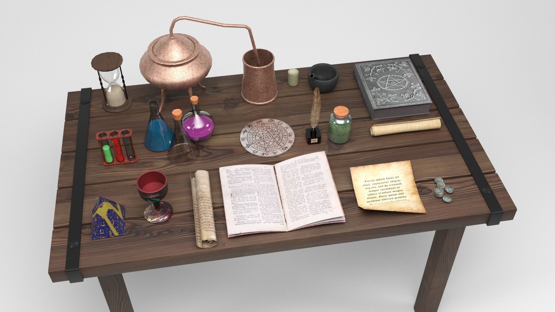 3D model Alchemy lab props VR / AR / low-poly | CGTrader