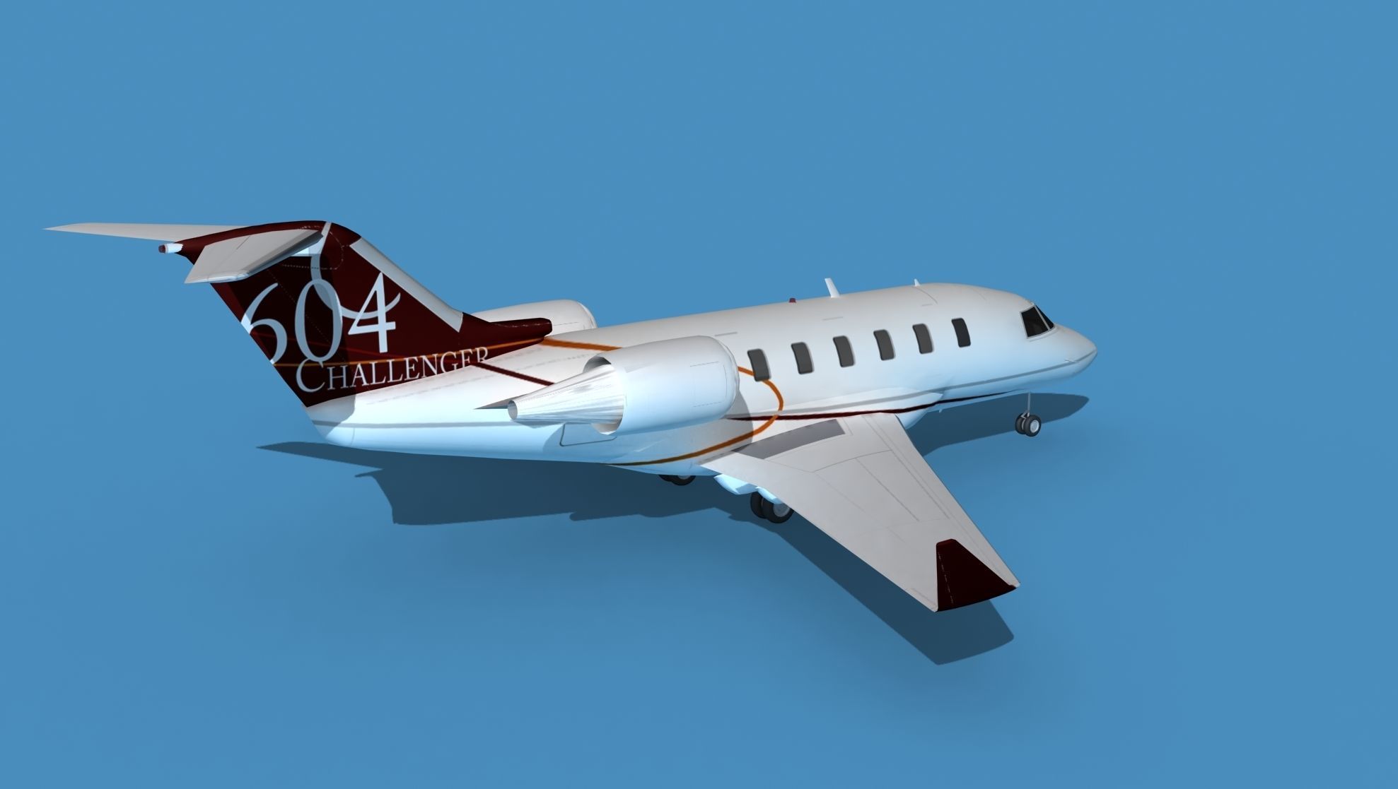 Bombardier CL-604 Challenger V01 3D model rigged | CGTrader