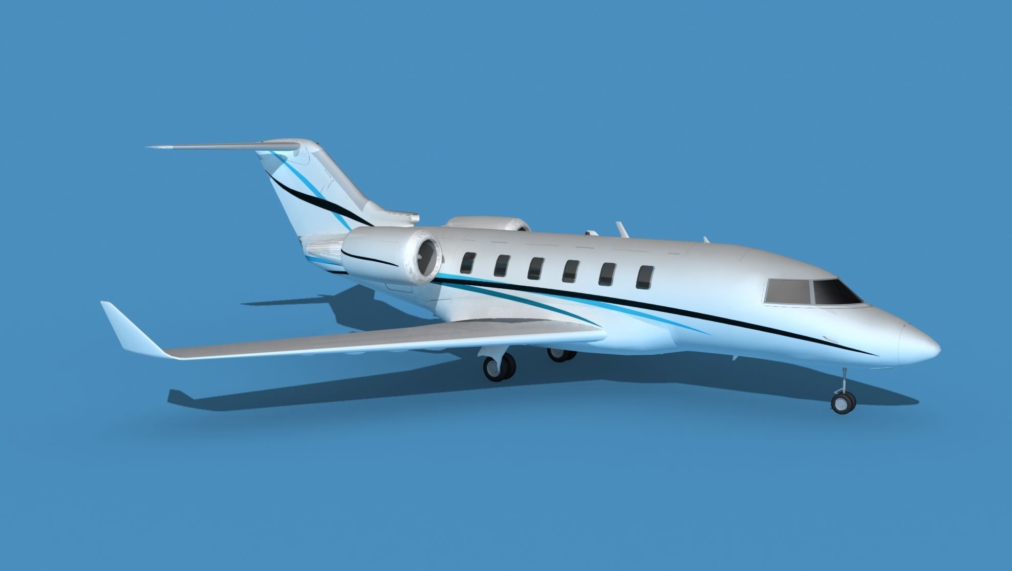 Bombardier CL-604 Challenger V02 3D model rigged | CGTrader