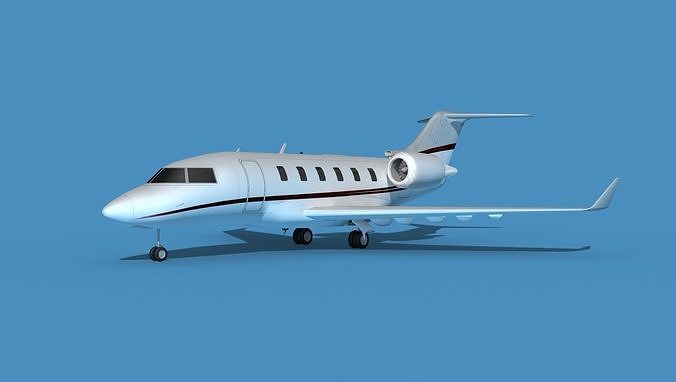 Bombardier CL604 Challenger V12 3D model rigged | CGTrader