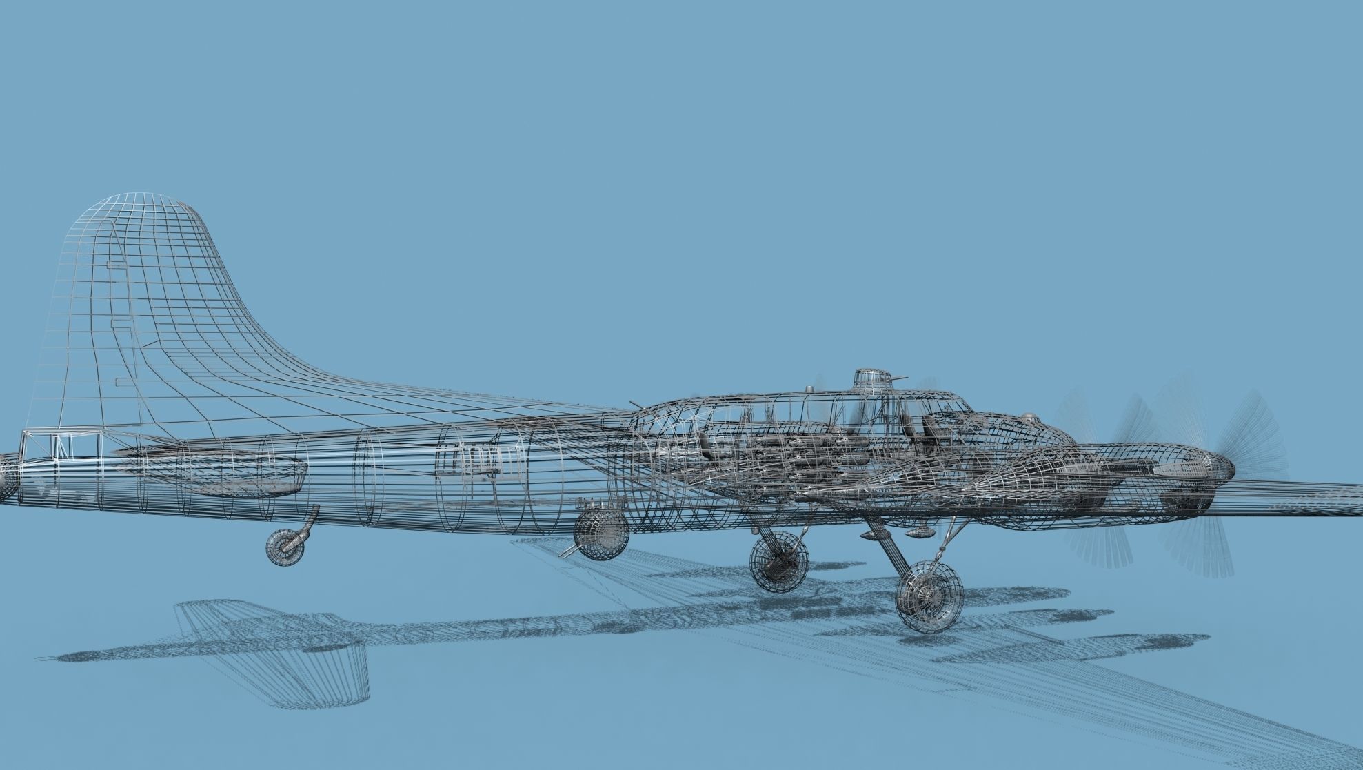 Boeing B-38A Flying Fortress II HP V01 3D model rigged | CGTrader