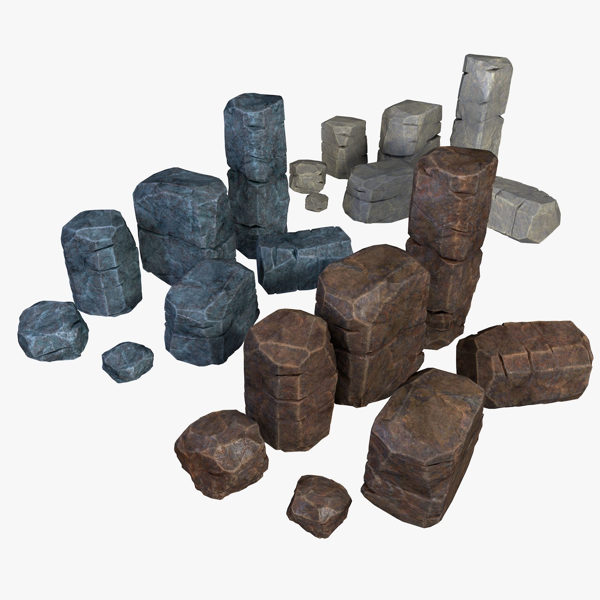3D model Rusty Rocks Stones Collection Pack VR / AR / low-poly | CGTrader