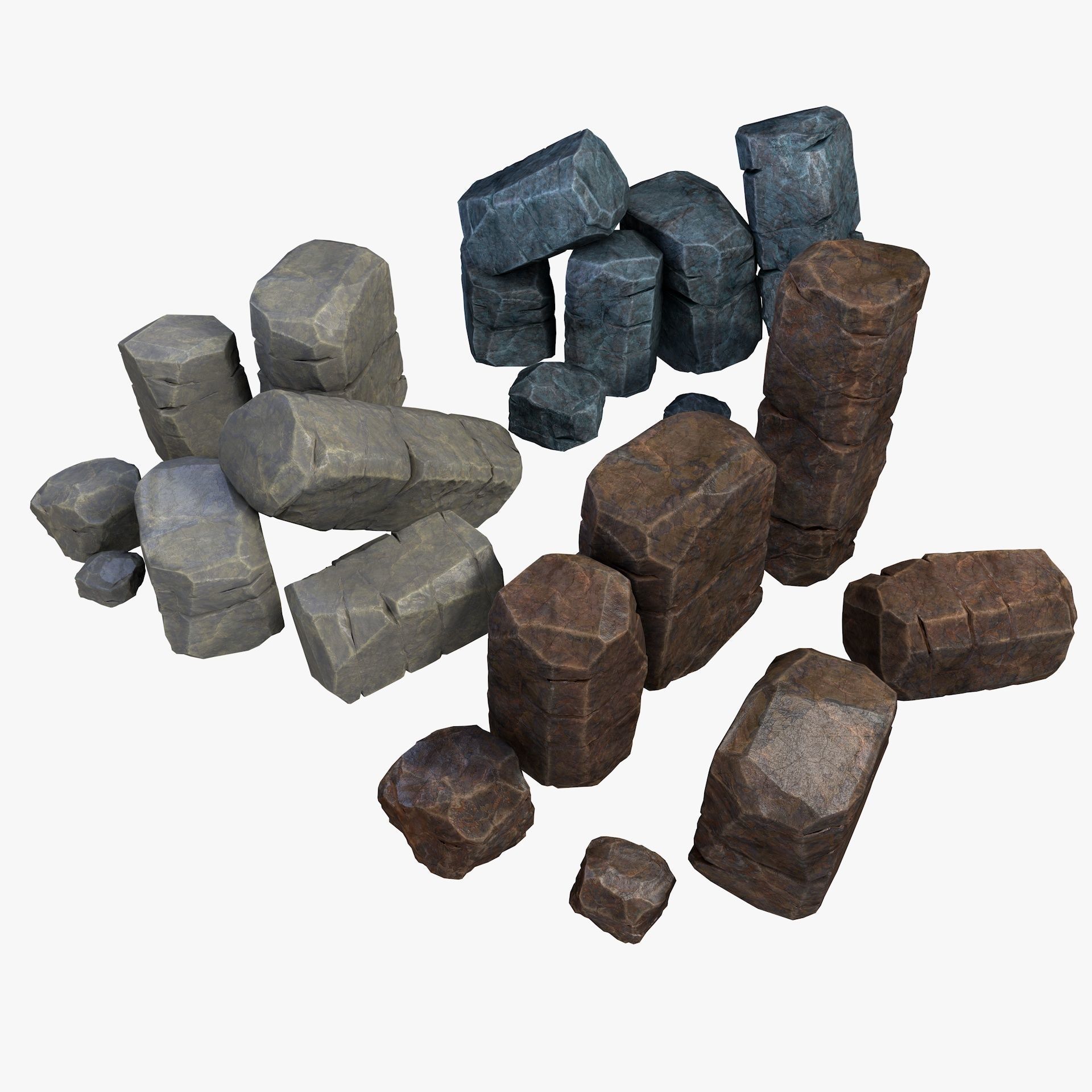 3D model Rusty Rocks Stones Collection Pack VR / AR / low-poly | CGTrader