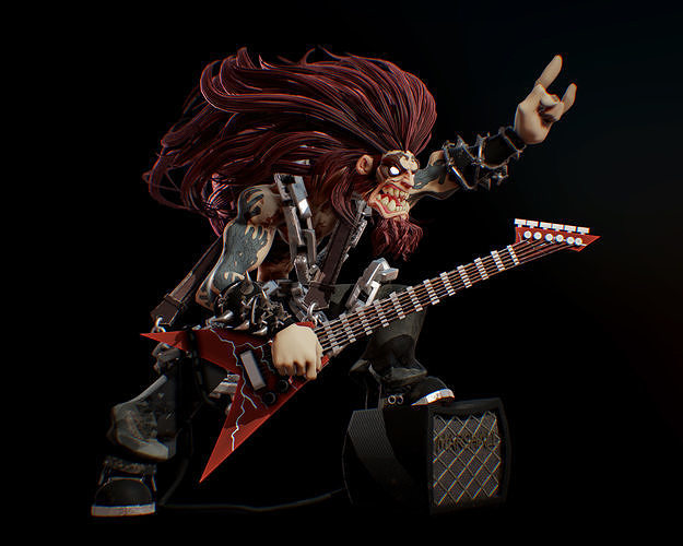 3D model Rocker action figure with guitar VR / AR / low-poly | CGTrader