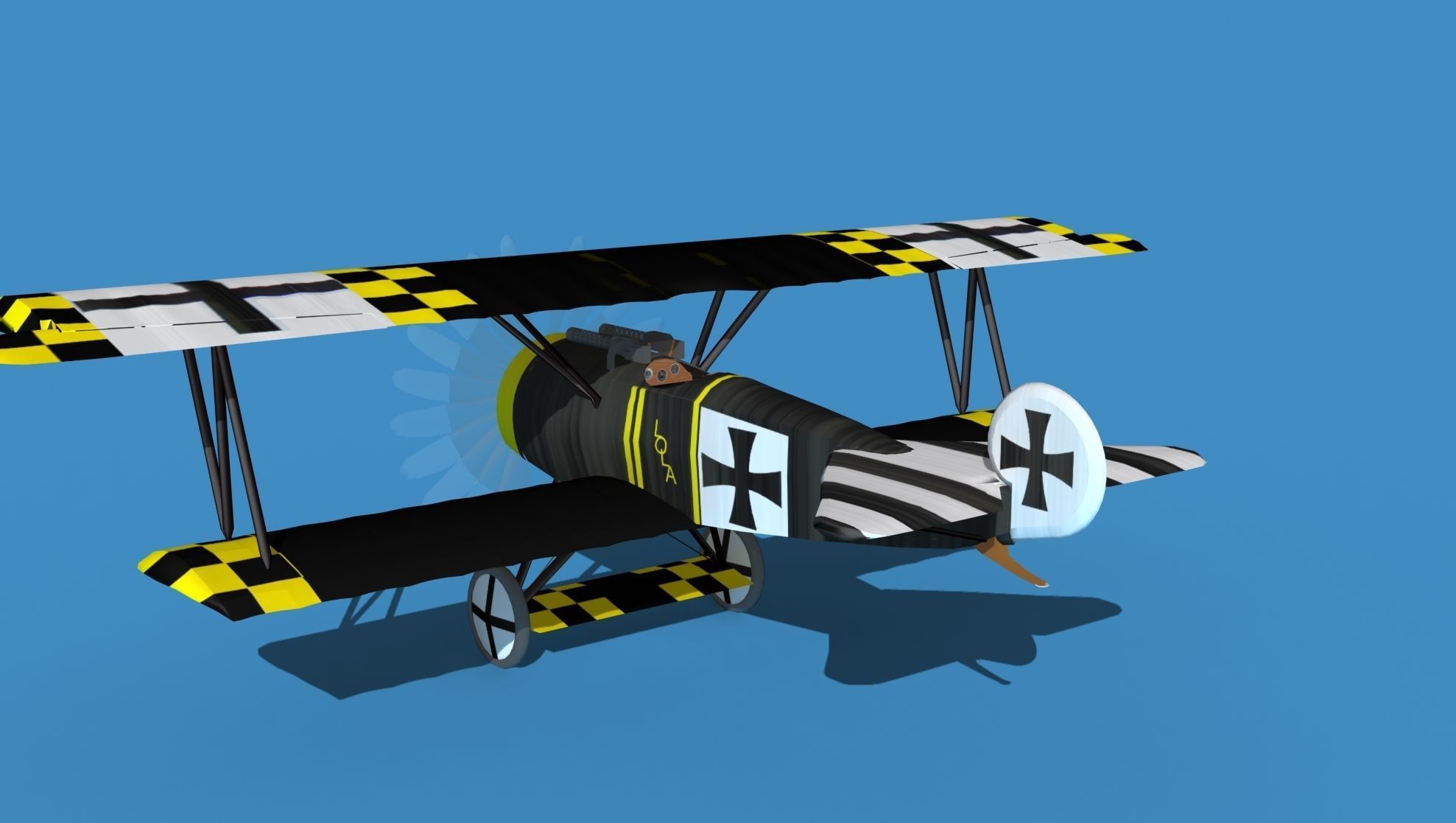 Fokker D-VI V01 3D model animated rigged | CGTrader